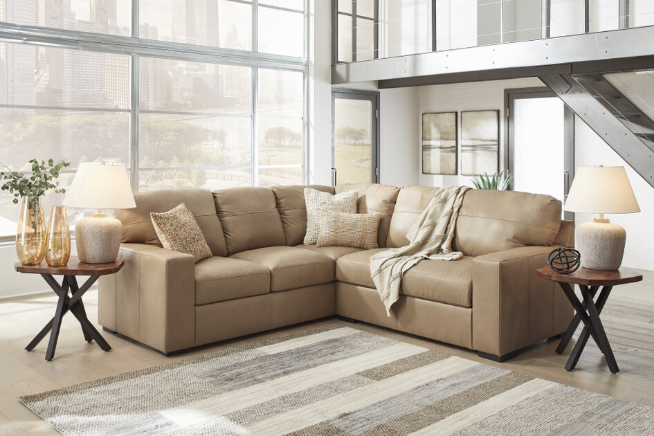 Ashley Bandon Leather Sectional - Continental Home Center