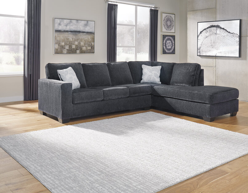 Ashley Altari Slate Chaise Sectional - Continental Home Center